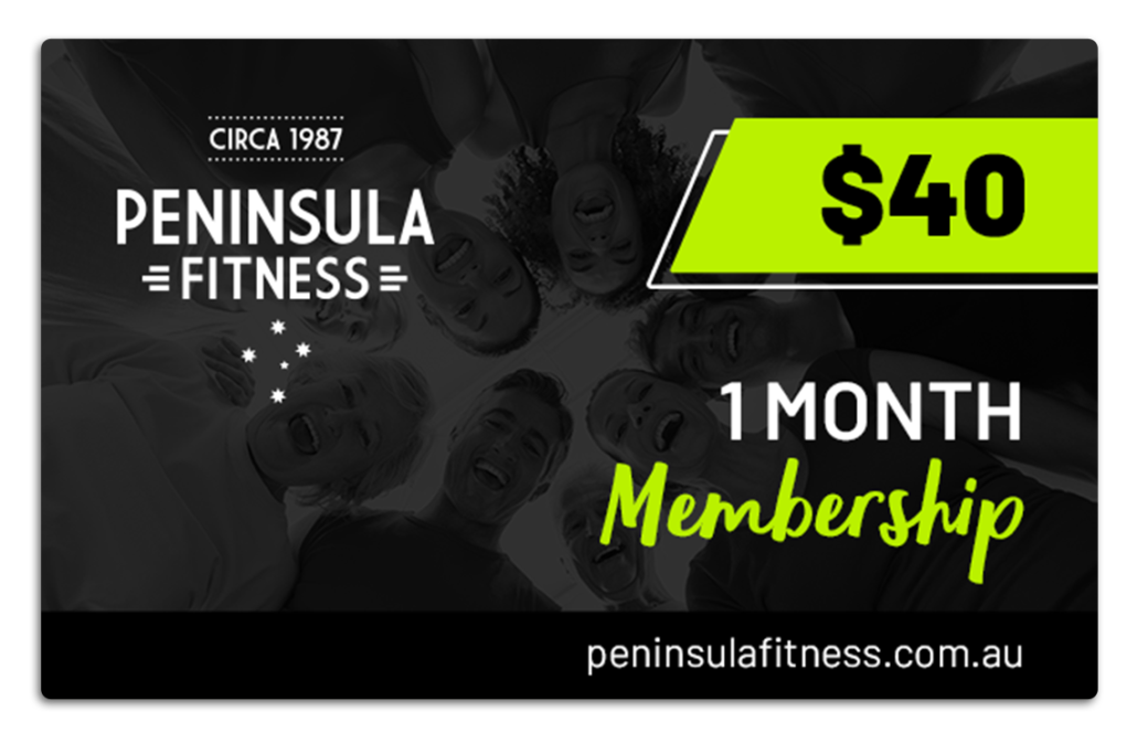 PeninsulaGiftCard_1MonthMembership_Mock - Peninsula Fitness